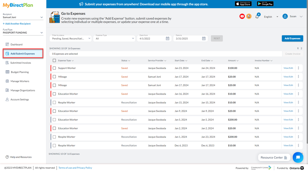 Add and Submit Expenses Add and Submit Expenses