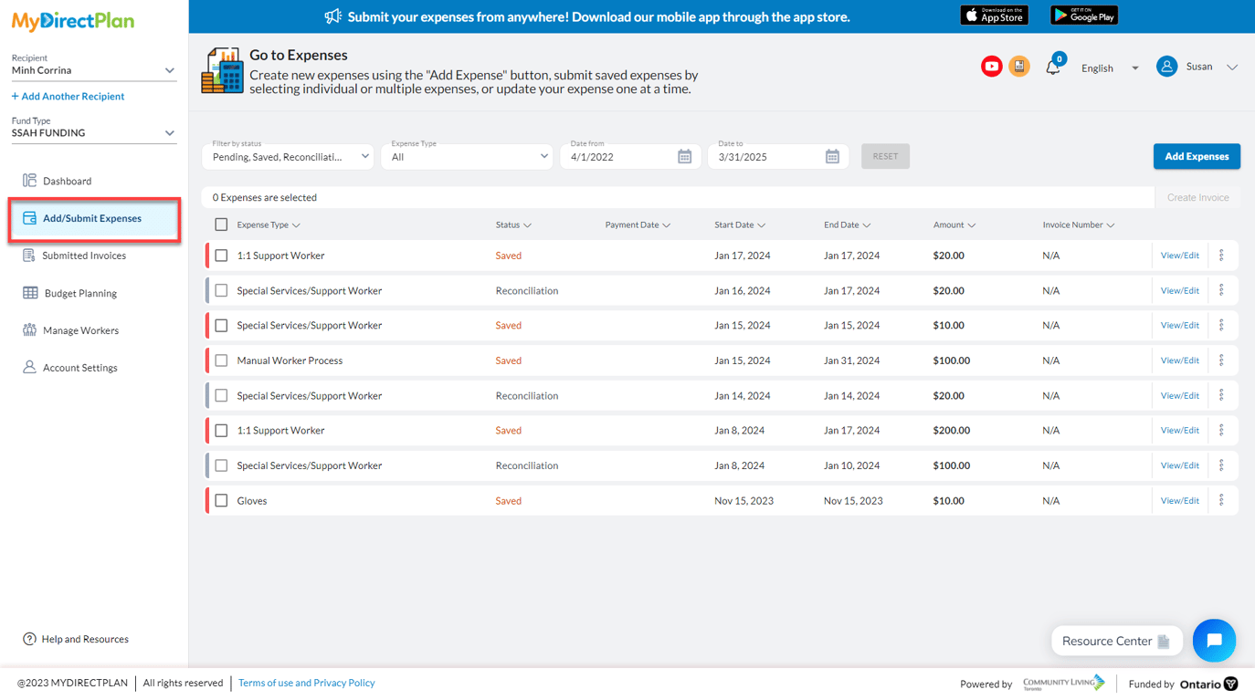 Add and Submit Expenses Add and Submit Expenses